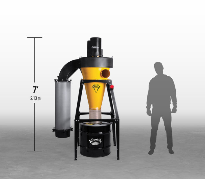 Oneida 3HP V-System 3000 SMART Boost HEPA-GFM Cyclone Dust Collector ...
